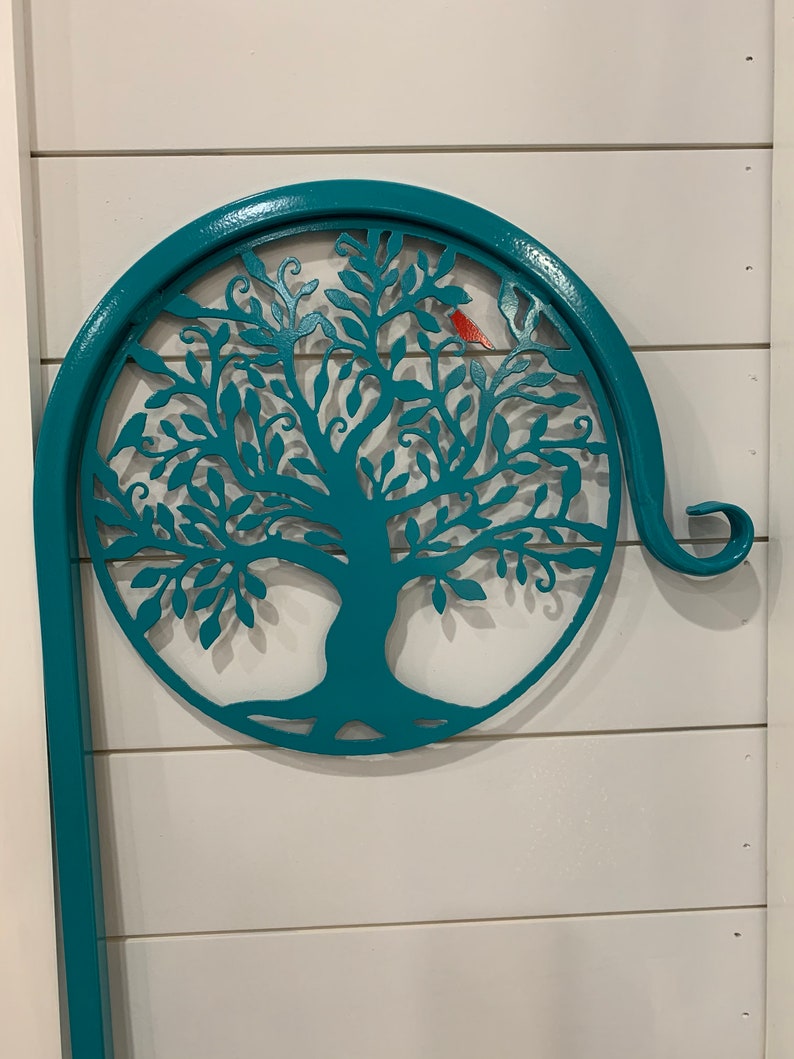 Tree of Life Shepherd Hook With or Without Cardinal Red - Etsy