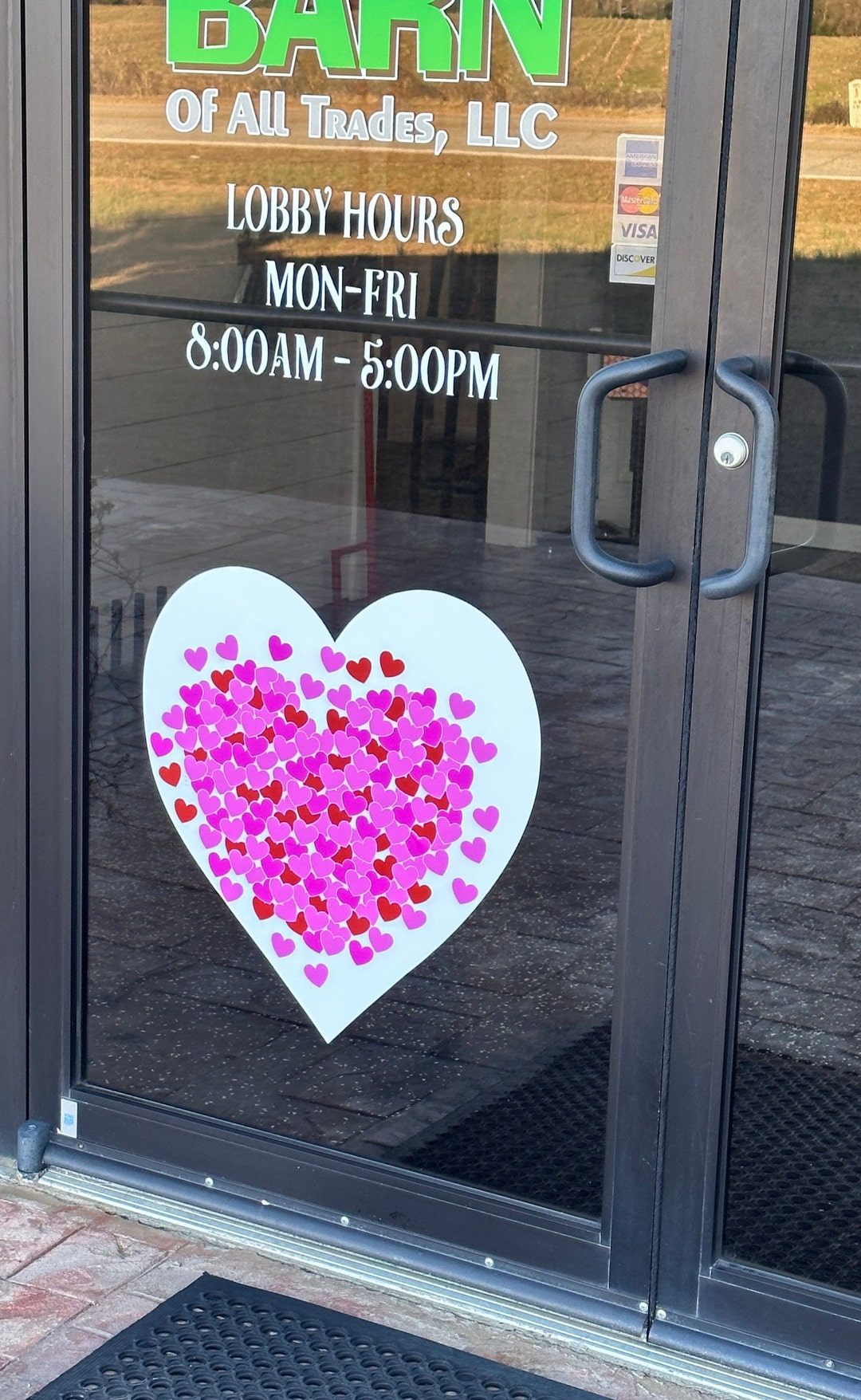 Window Cling Colorful Heart- Window Decal- 20" T and 22"w-reusable-easy ...