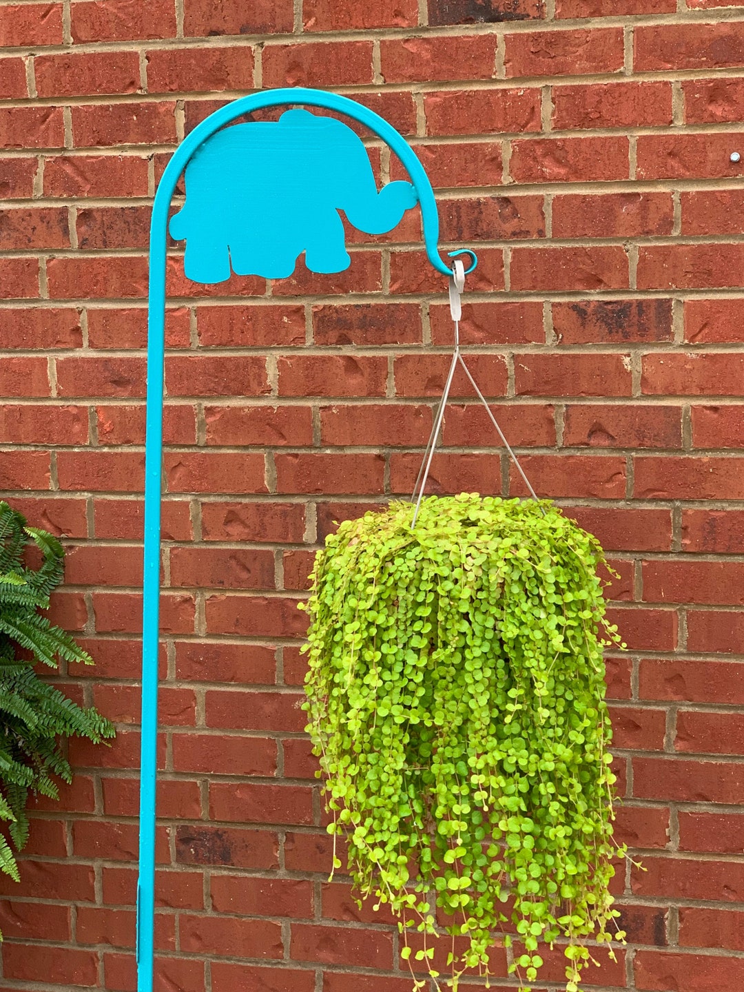 Elephant SHEPHERD HOOK 60" Metal Art Plant Hanger Flower Hook Bird ...