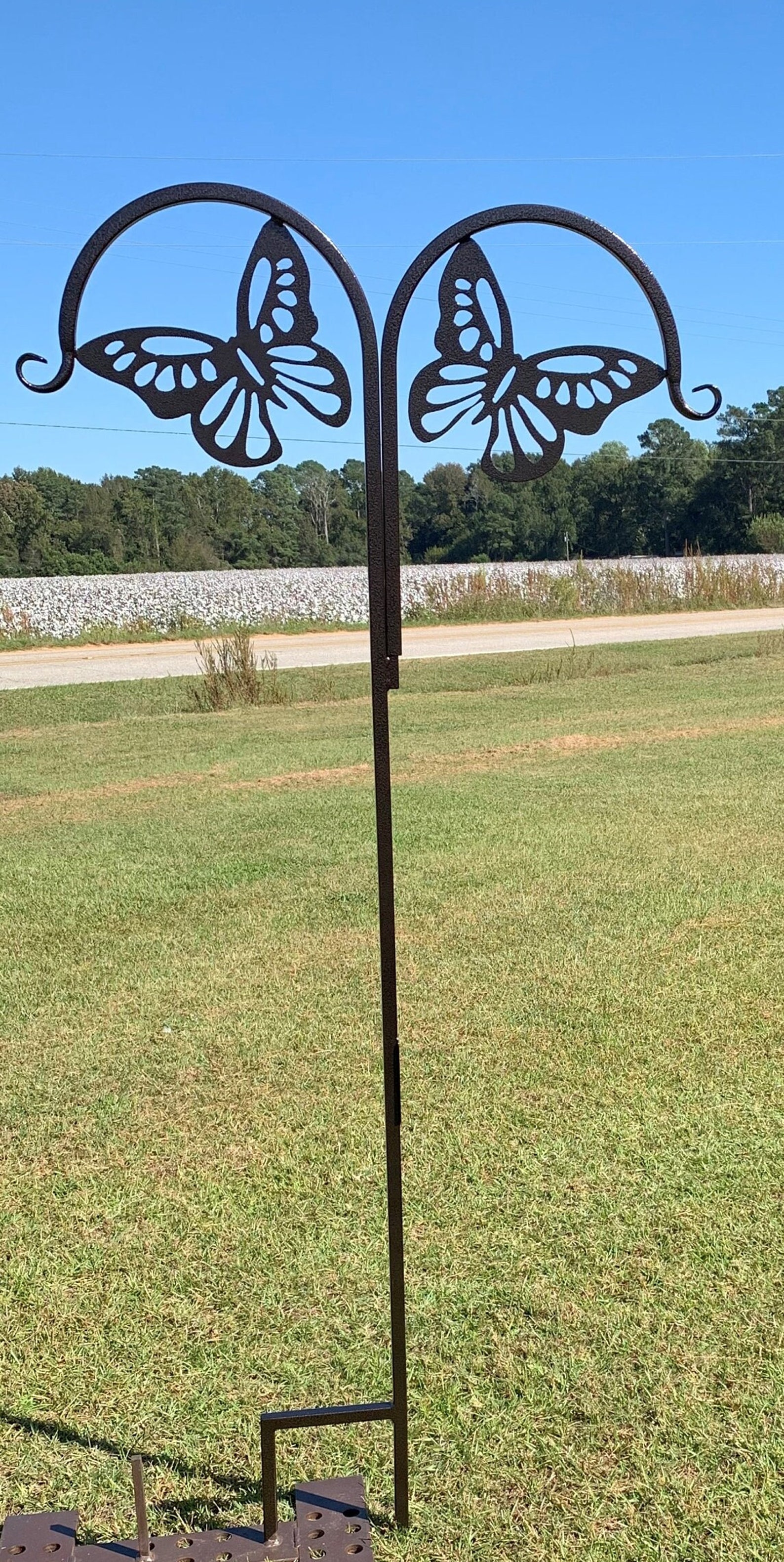 Double Butterfly Shepherd Hook Plant /bird Feeder/ Wind - Etsy