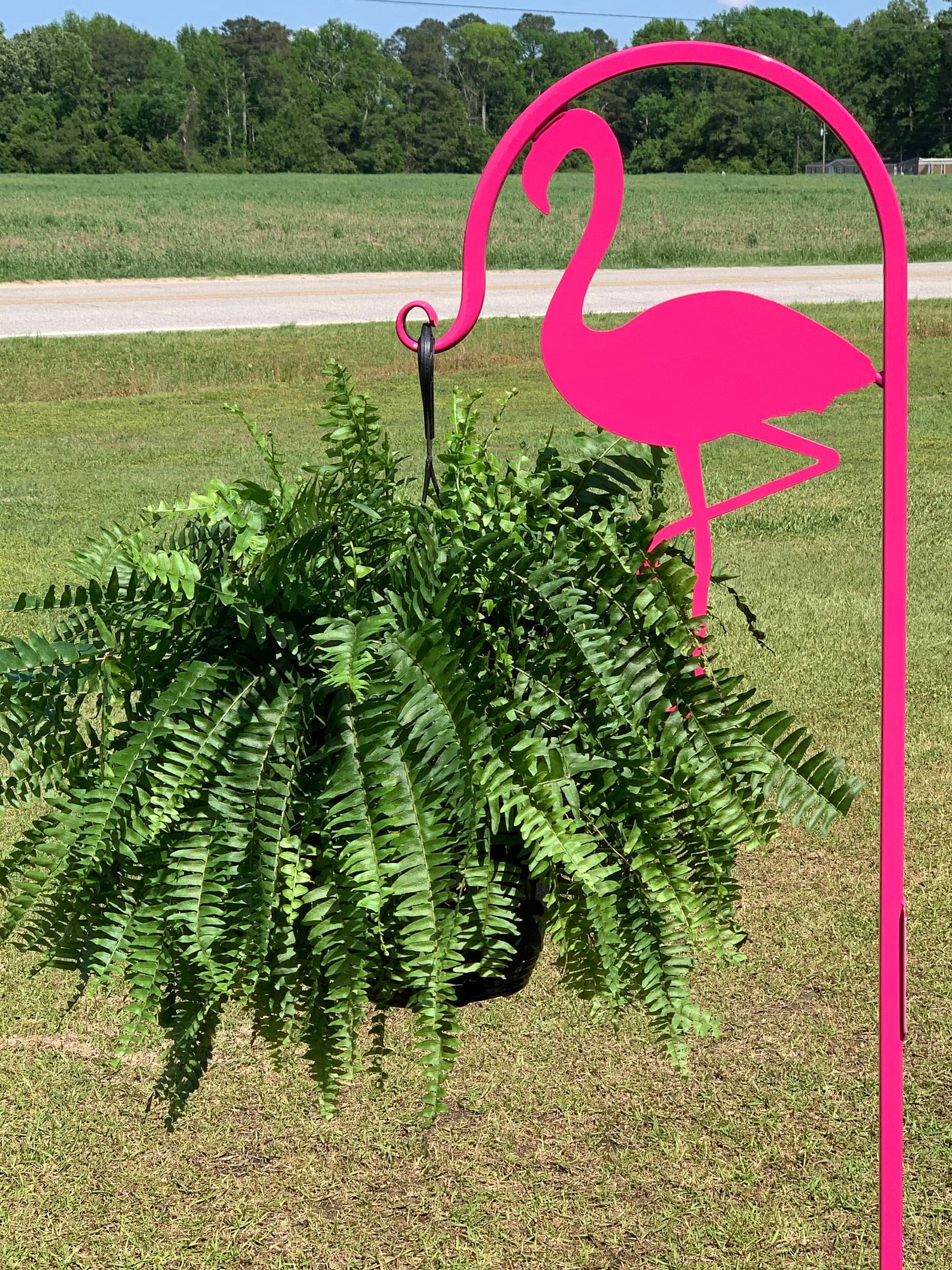 72" Flamingo Shepherd Hook - Wind Chimes - Bird Feeder - Plant Stand ...