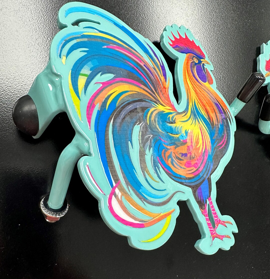Foot Pegs Pair of Colorful Roosters- Your Color Choice - Etsy