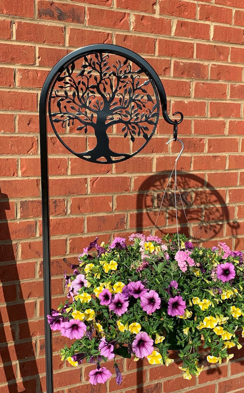 Tree of Life Shepherd Hook With or Without Cardinal Red Bird-60" Tall ...