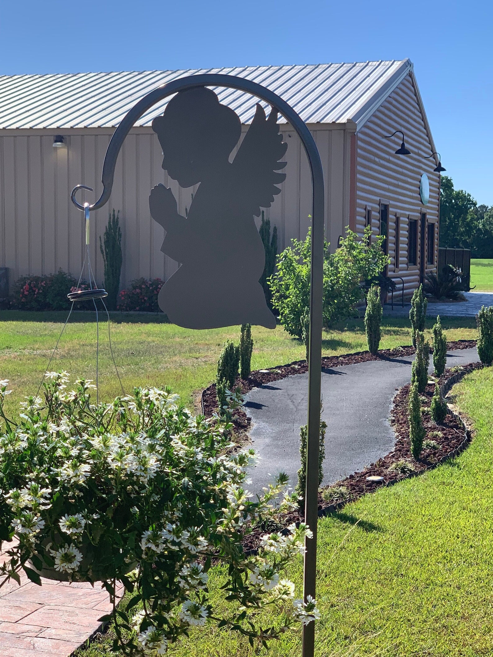 Angel Shepherd Hook - Gravesite/cemetery Display- Powder Coated Your ...