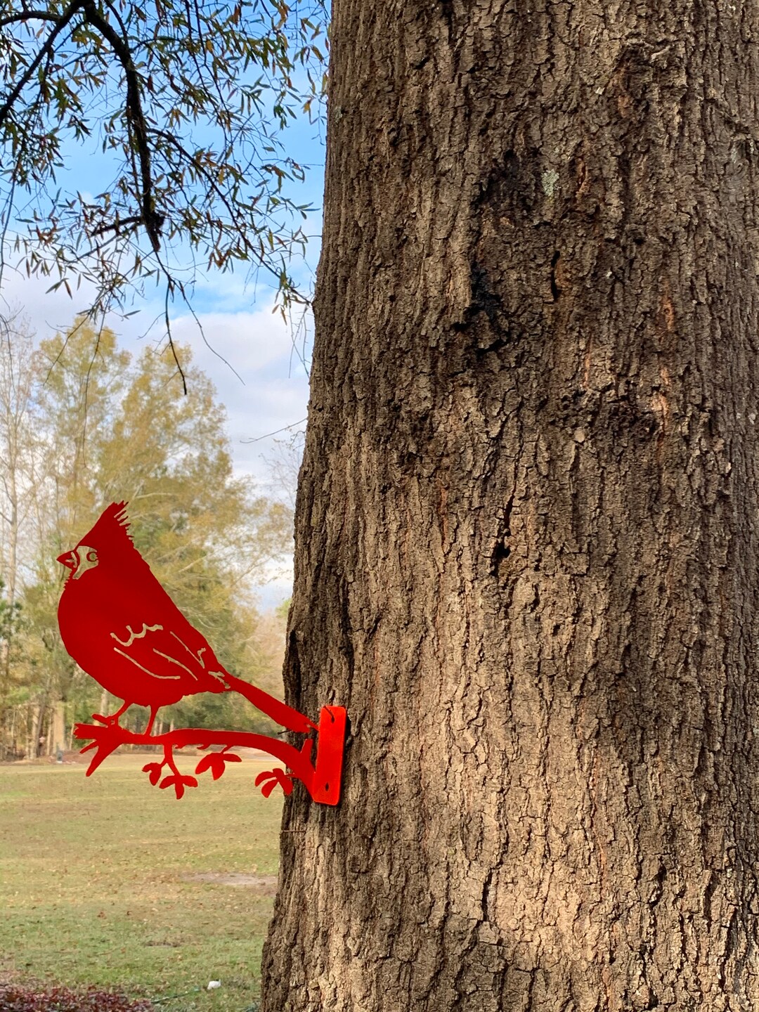 Red Bird-cardinal-tree Hang/post Hang -metal-powder Coated - Etsy