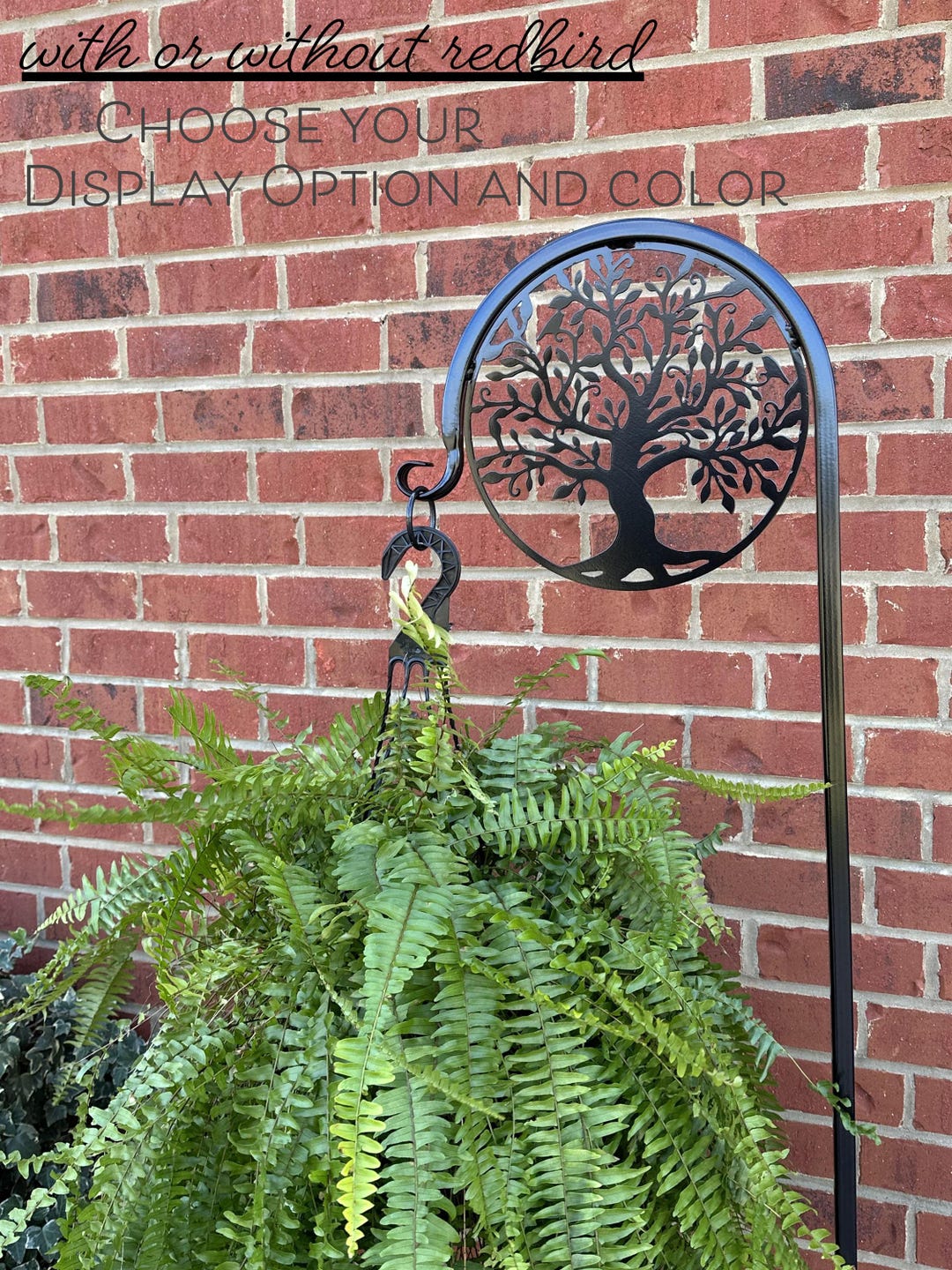 Tree of Life Shepherd Hook With or Without Cardinal Red Bird-60" Tall ...