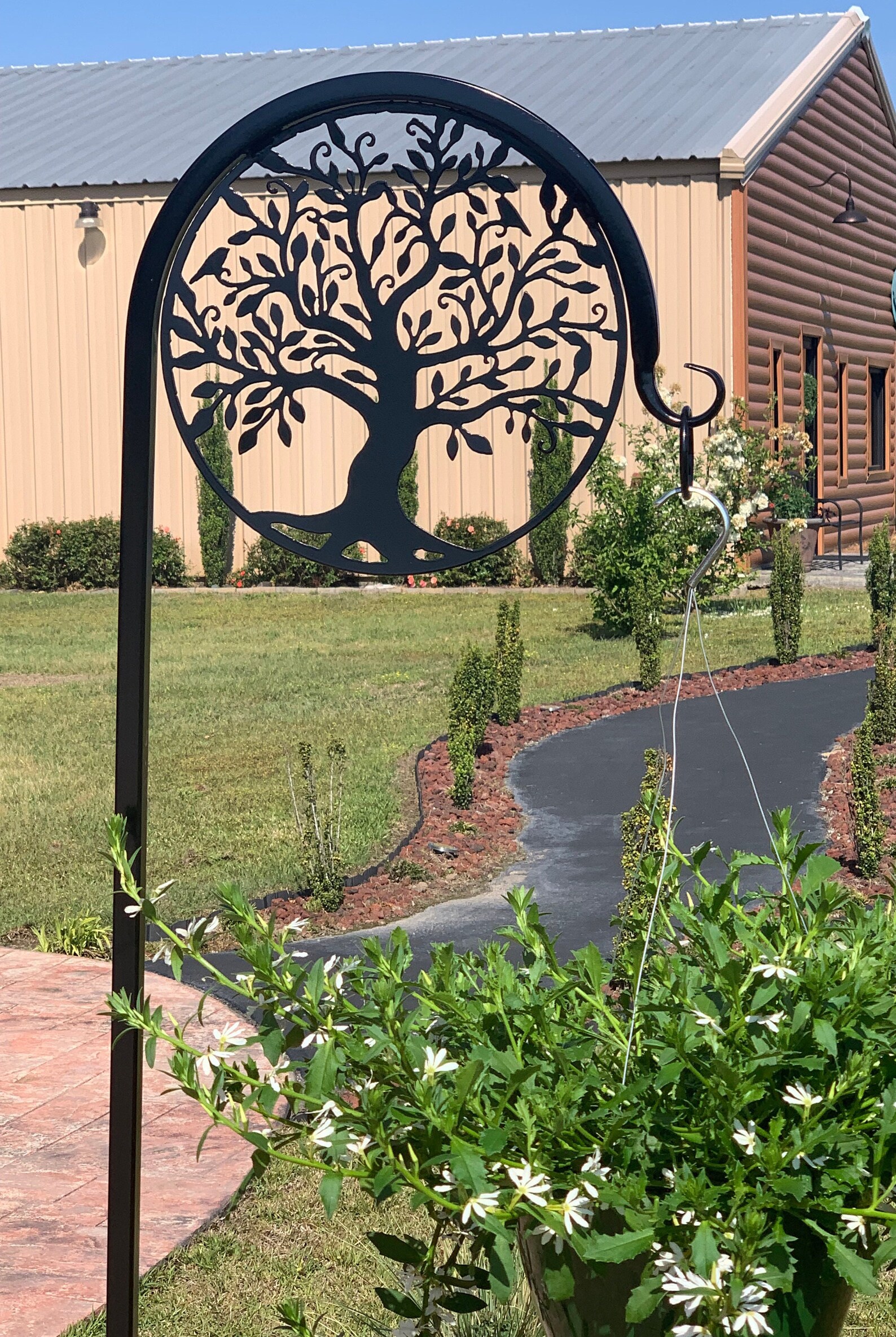 Tree of Life Shepherd Hook With or Without Cardinal Red Bird-60" Tall ...