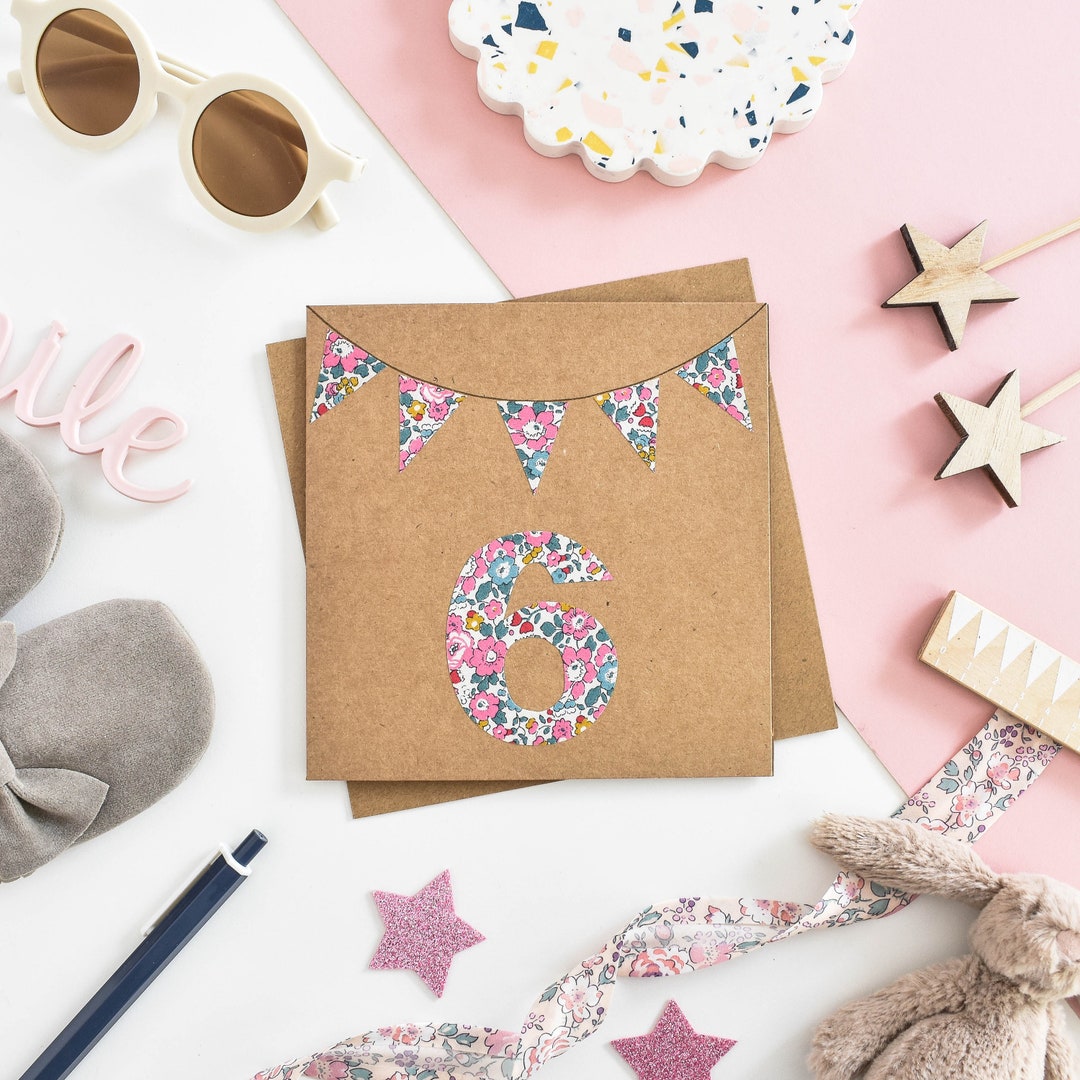 Liberty of London Birthday Greeting Card With Bunting Design - Etsy