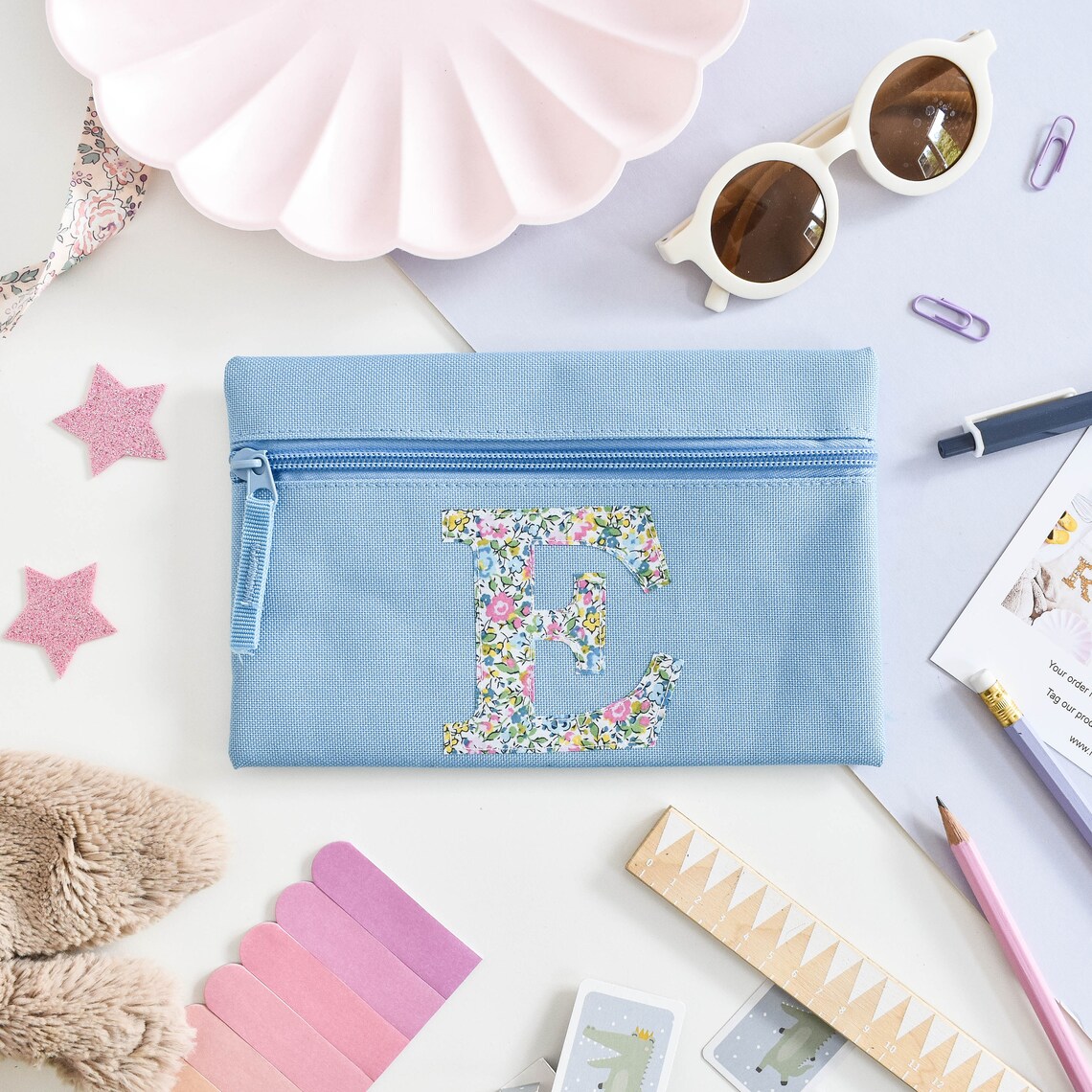 Liberty of London Personalised Pencil Case Pink Navy or - Etsy UK