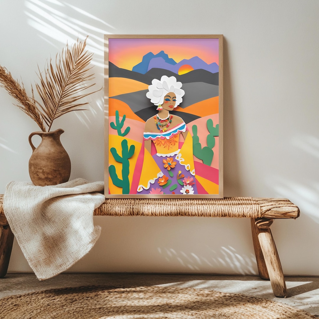 Colorful Mexican Art Print Abstract Decor Wall Art Mexico Latinx ...