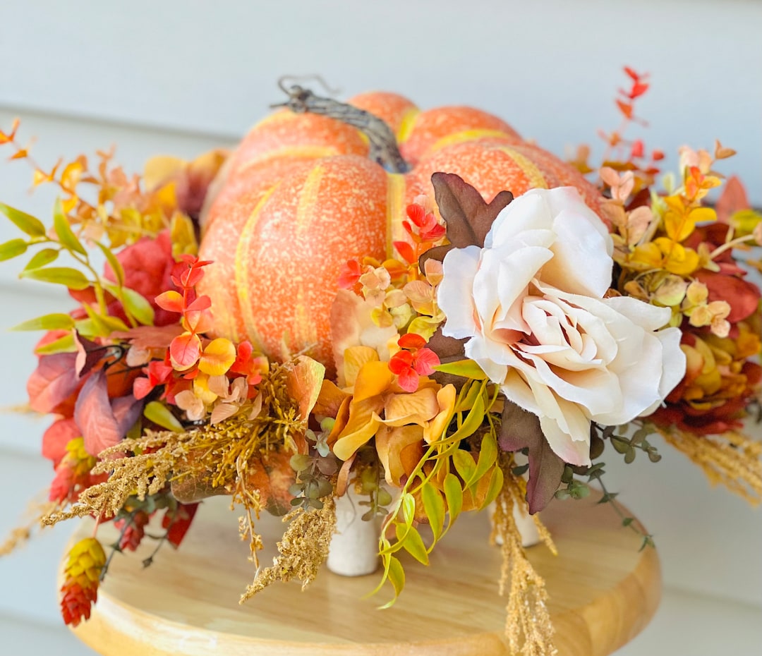 Thanksgiving Floral Centerpiece for Table, Thanksgiving Basket ...
