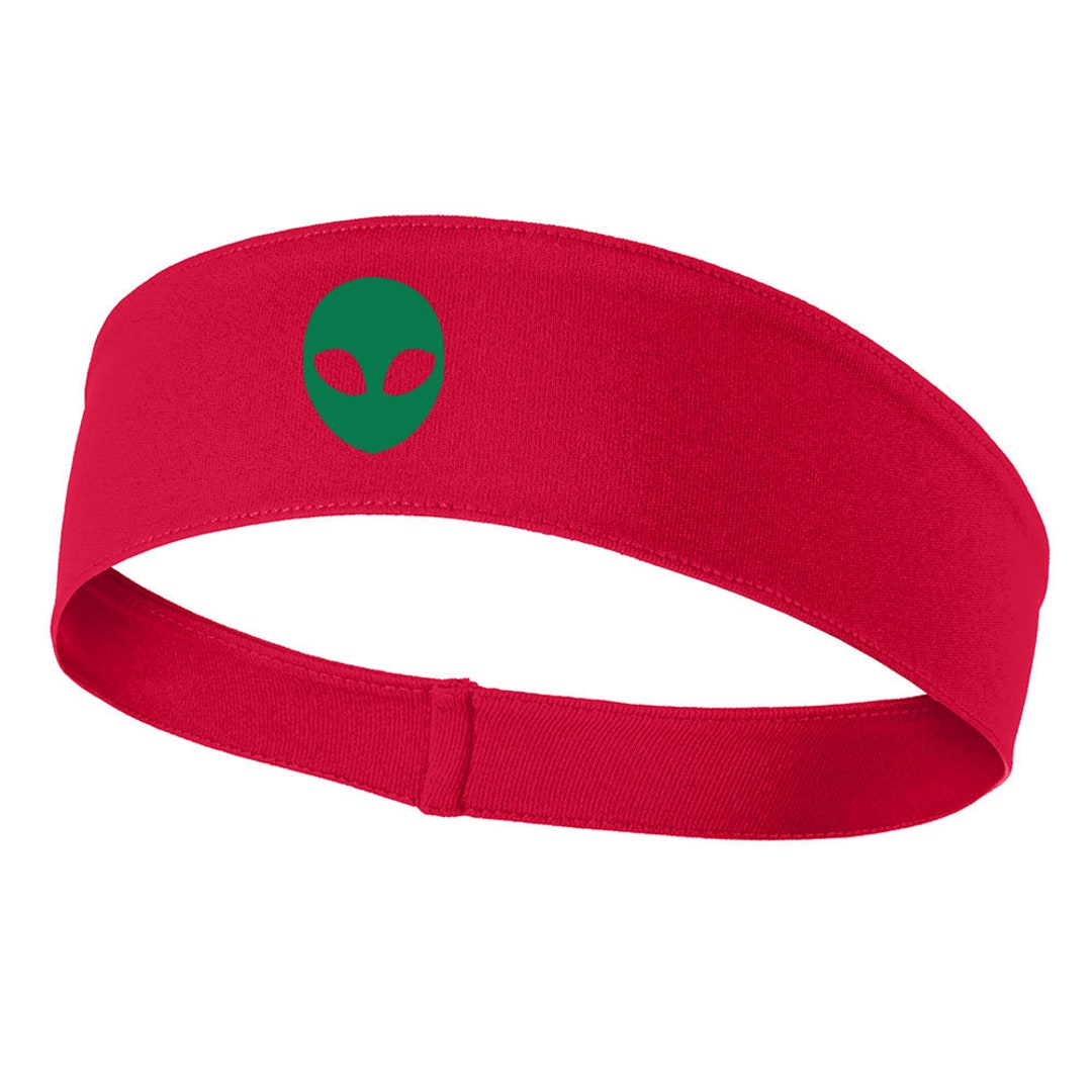 Green Alien Head Graphic Printed Moisture Wicking Headbands for Men and ...