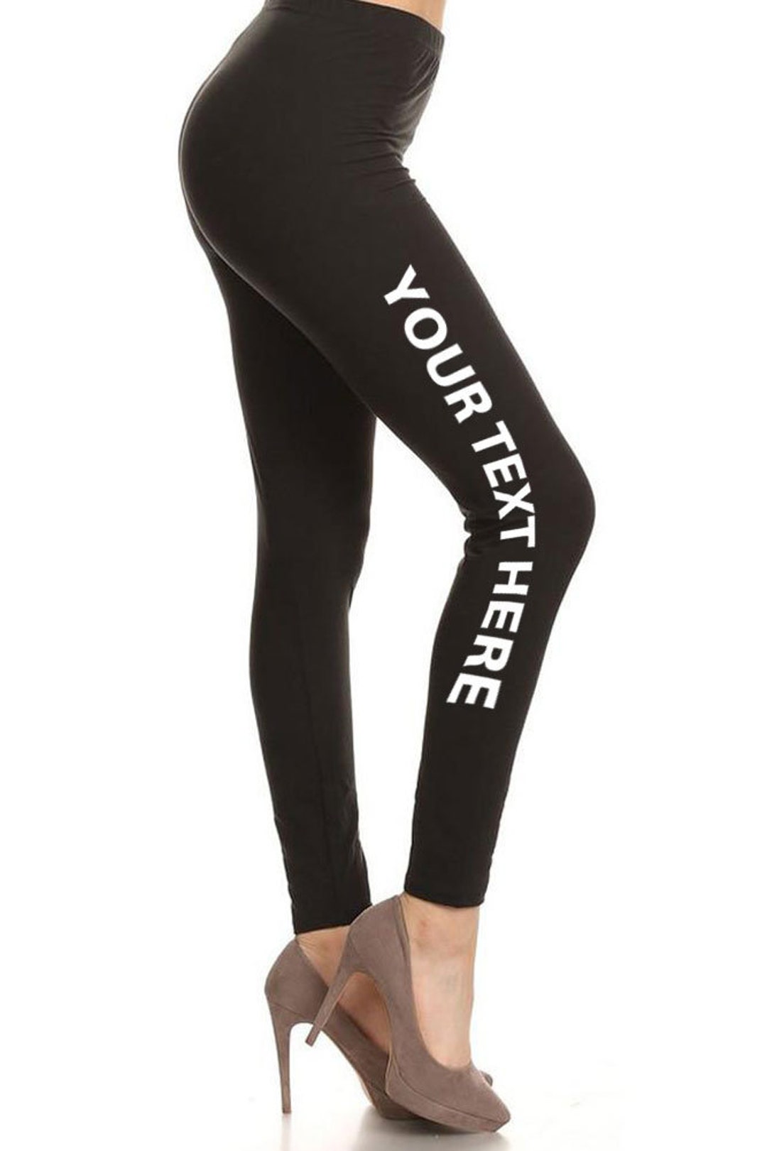 Your Own Text Customization Printed Leggings for Regular Plus 3X5X ...