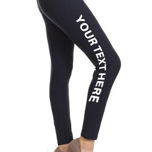 Your Own Text Customization Printed Leggings for Regular Plus 3X5X ...