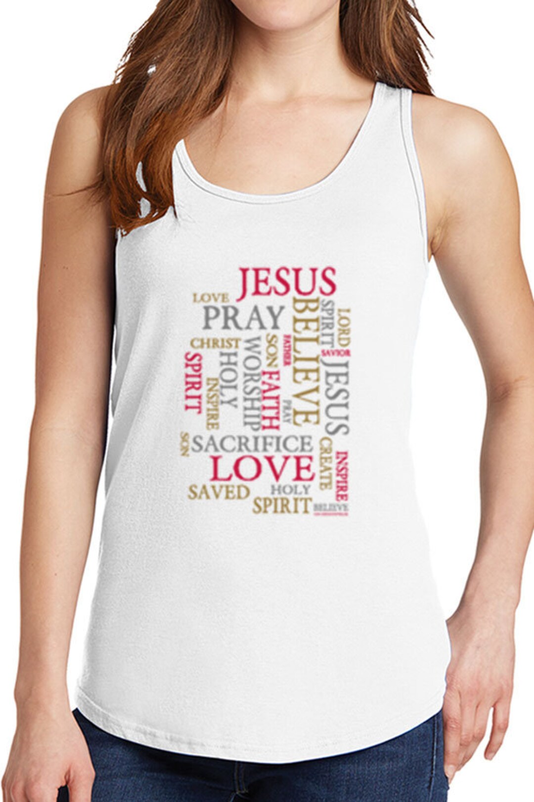 Women's Pray, Jesus, Love Text Core Cotton Tank Tops -XS~4XL - Etsy