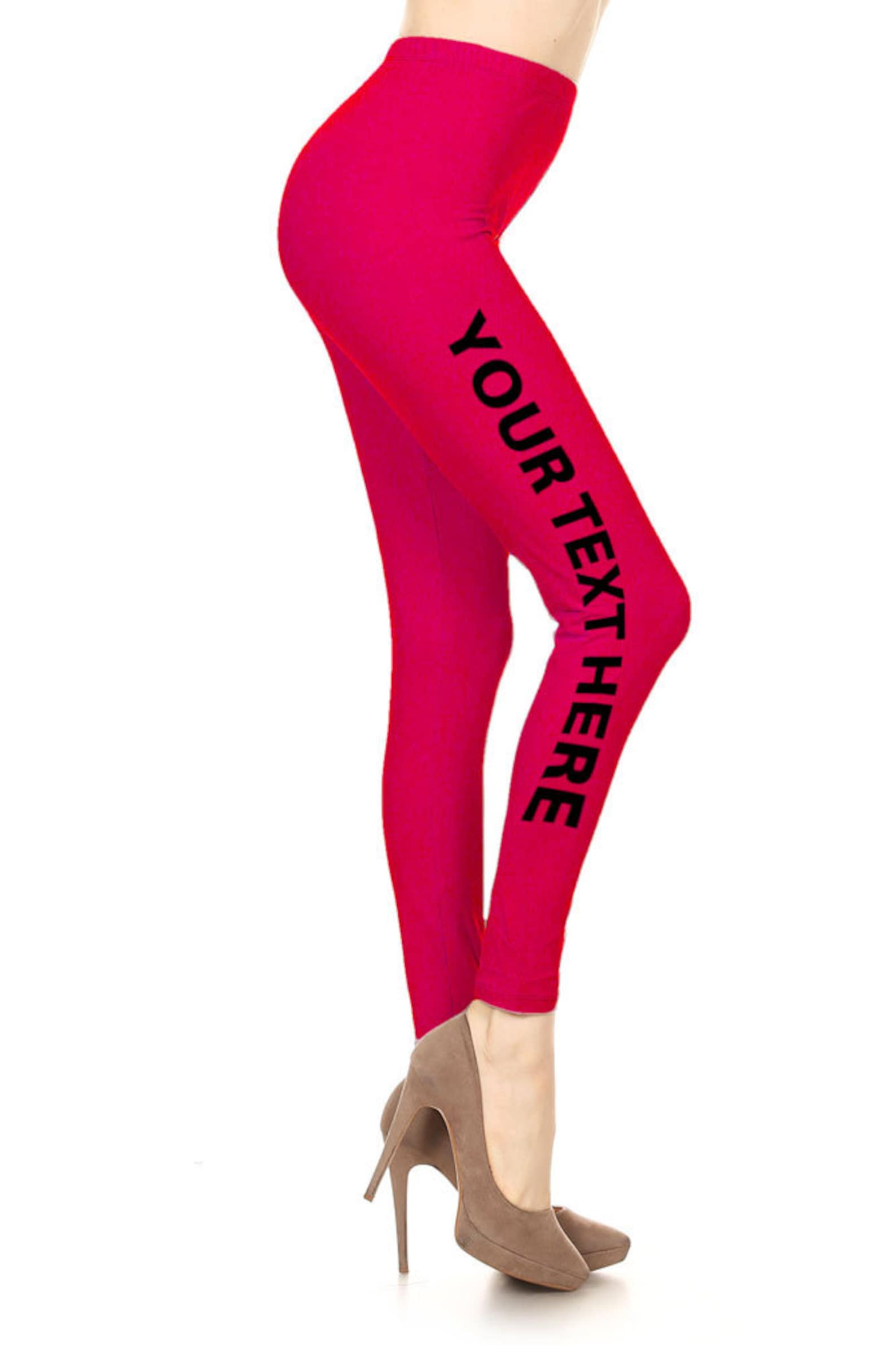 Your Own Text Customization Printed Leggings for Regular Plus 3X5X ...