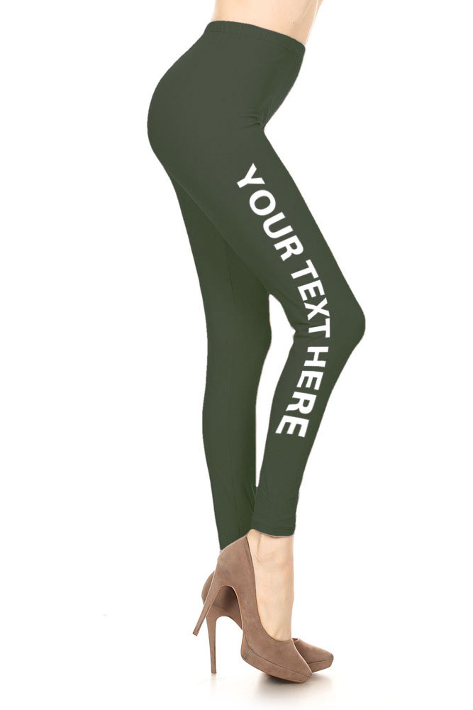 Your Own Text Customization Printed Leggings for Regular Plus 3X5X ...