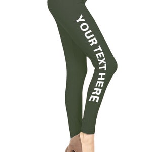 Your Own Text Customization Printed Leggings for Regular Plus 3X5X ...