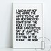 I Said a Hip Hop the Hippie Rap Lyrics Wall Art Rap Quote - Etsy