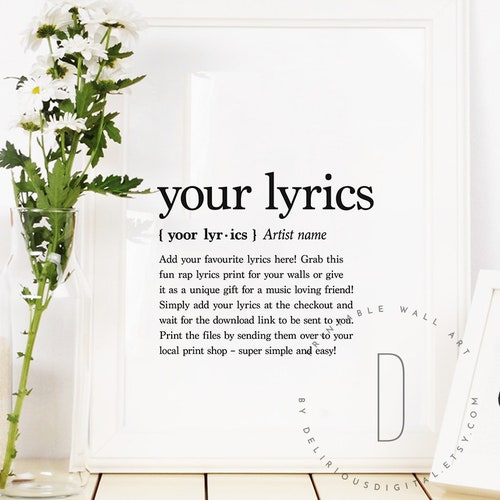 Rap Lyrics Wall Art Rap Poster Hip Hop Art Rap Quotes Wall - Etsy