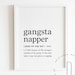 Gangsta Napper Rap Nursery Decor Rap Poster Rap Art Print - Etsy