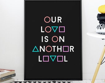 Video Game Decor Player 1 Player 2 Sign Gaming Couple Game | Etsy