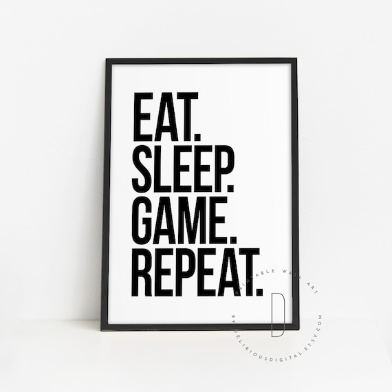 Wall Decor Home & Living Geeky Art Man Cave Sign Gaming Poster Video ...