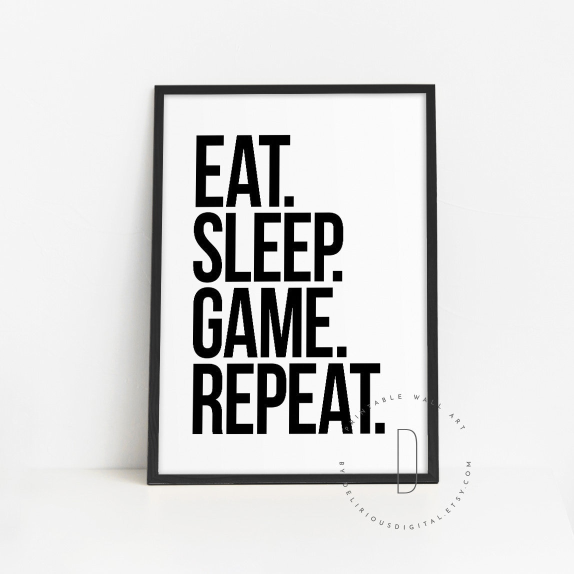 Eat Sleep Game Repeat Wall Decor Game Room Wall Art Gaming - Etsy