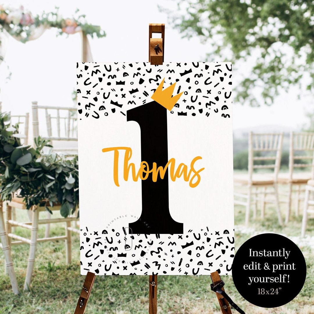 Editable Notorious One Birthday Decoration, the Big One Party Sign, 90s ...