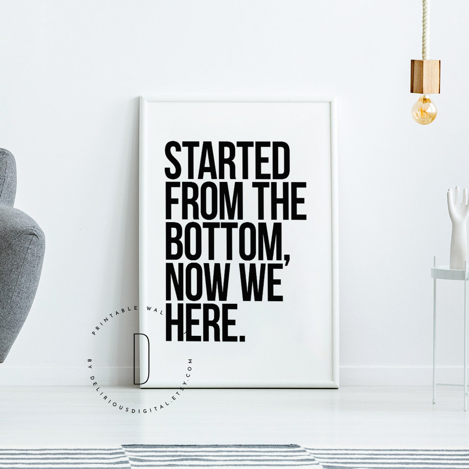 Started From the Bottom Rap Lyrics Wall Art Rap Poster Hip - Etsy