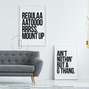 Regulators Poster, Hip Hop Wall Art, Old School Rap, Quote Wall Art ...