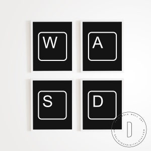 Pc Gaming Wall Decor, Pc Gamer Sign, WASD, Video Game Decor, Game Room ...