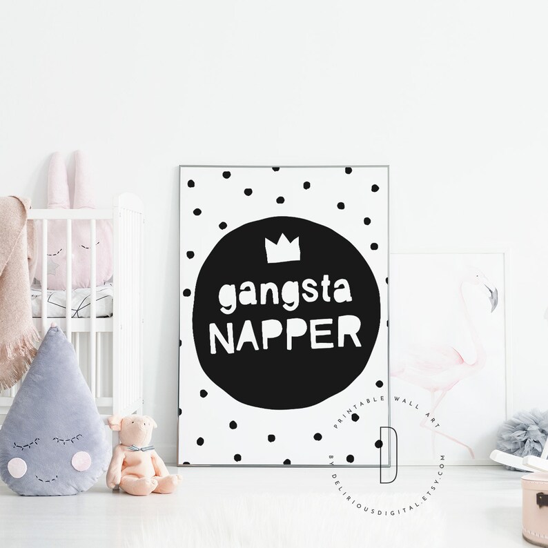 Gangsta Napper Nursery Decor Rap Poster Rap Art Print Hip - Etsy