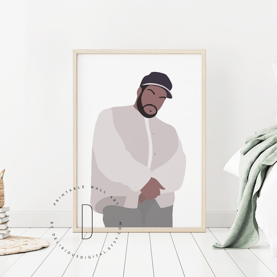 Rapper Poster, Hip Hop Artist Digital Print, Portrait Wall Art, Old ...