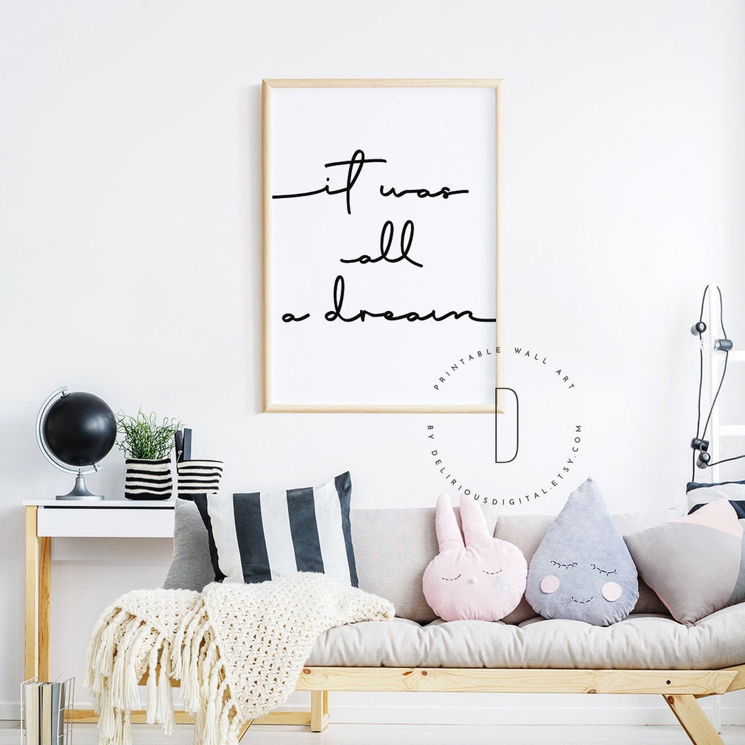 Rap Lyrics Wall Art Nursery Decor Rap Poster It Was All a - Etsy