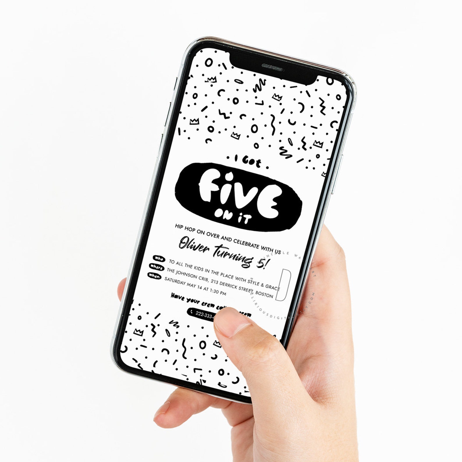 Editable 5th Birthday Invitation I Got 5 on It Fifth - Etsy