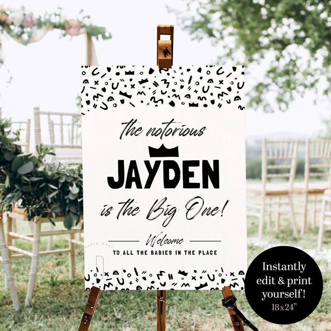 Editable Notorious One Welcome Sign Template, the Big One Decorations ...