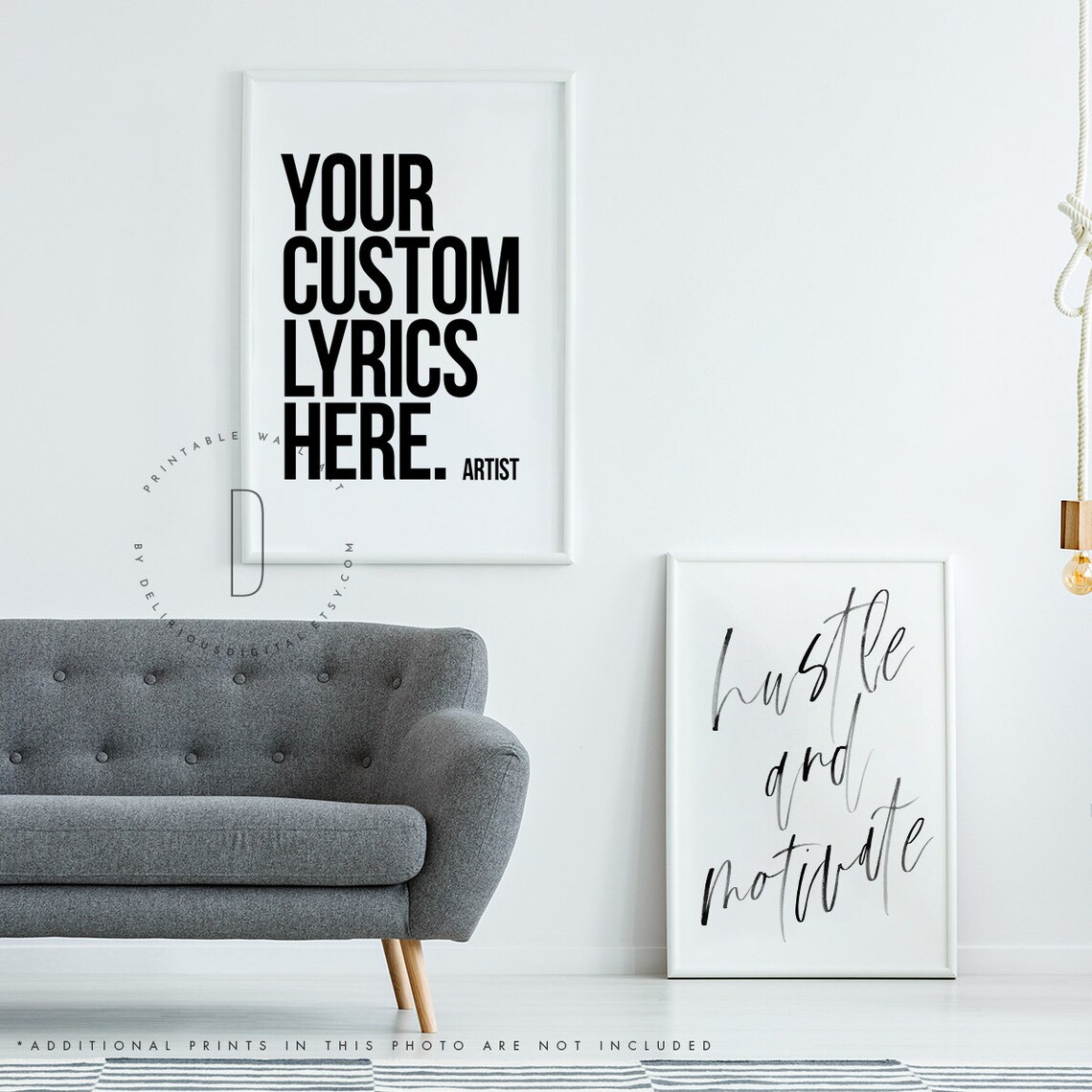 Custom Lyric Print, Custom Lyric Poster, Personalized Lyrics Print ...
