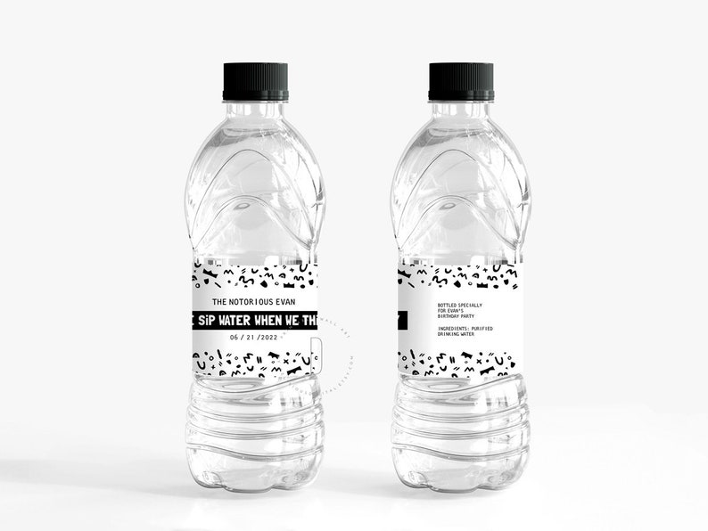 The Big One Birthday, Water Bottle Label, Hip Hop Party Favor, 90s Rap ...