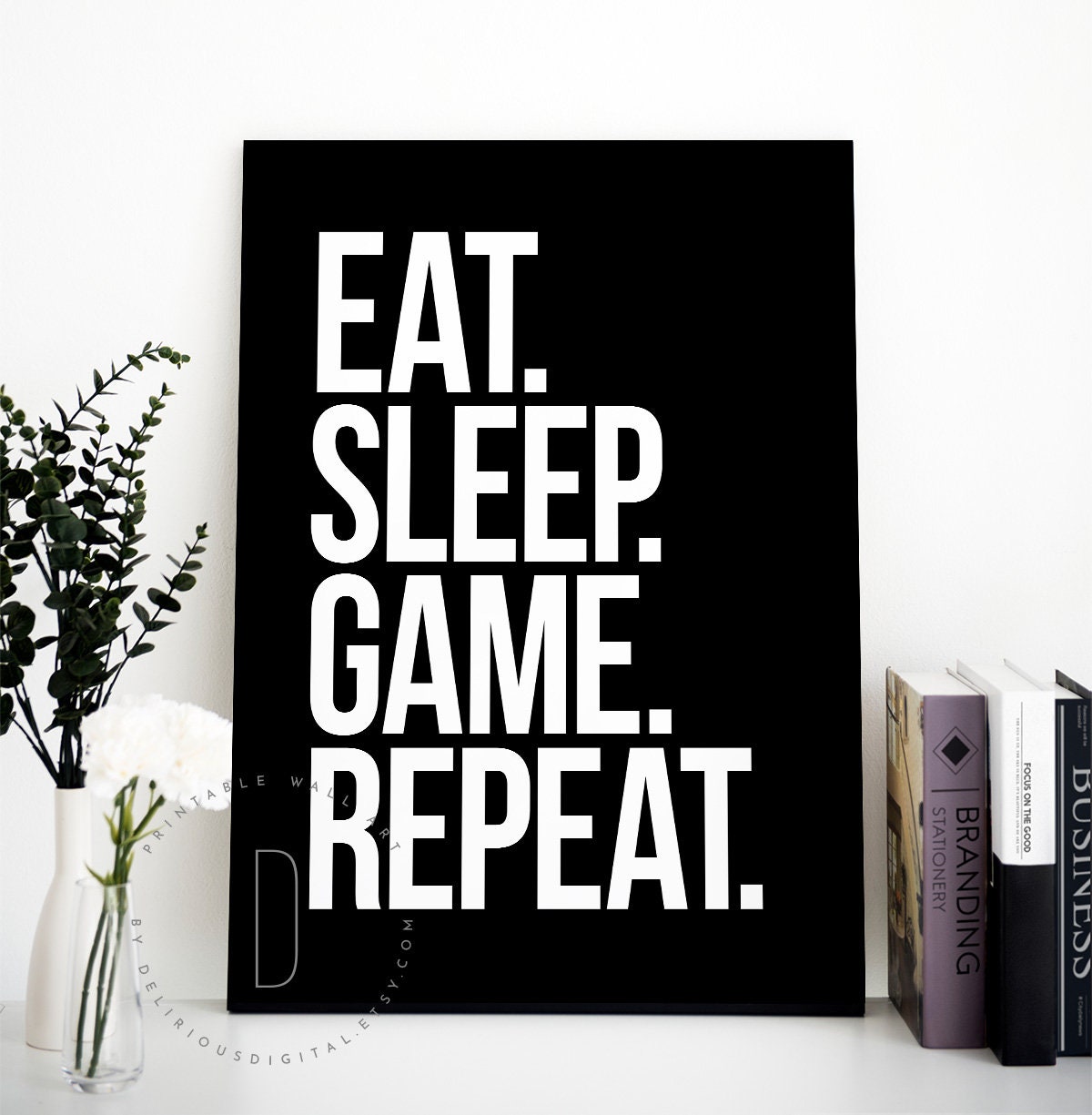 Eat Sleep Game Repeat Wall Decor Video Game Decor Gaming - Etsy