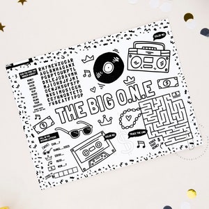 The Big One Party Decorations, Birthday Activity Placemat, Hip Hop ...