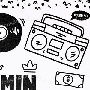 Notorious One Birthday Activity Placemat, Hip Hop Printable, Game Sheet ...