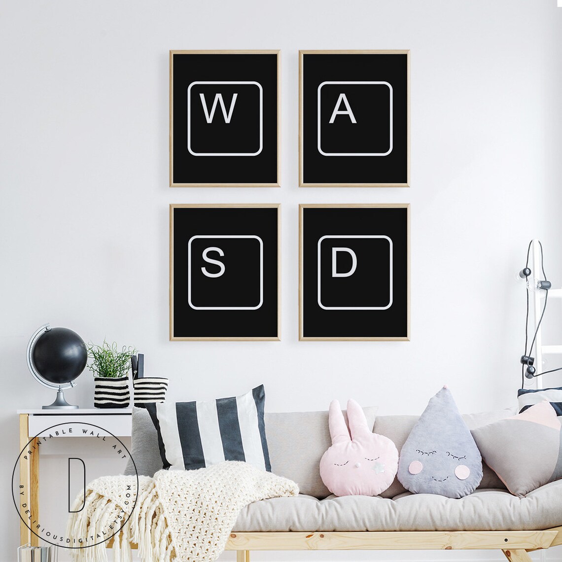 Pc Gaming Wall Decor Pc Gamer Sign WASD Video Game Decor | Etsy