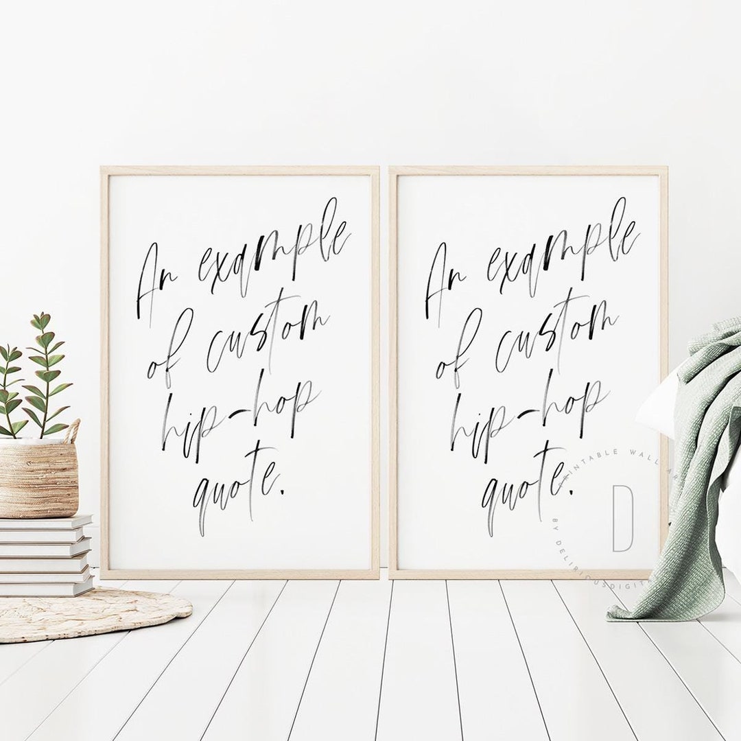 Rap Lyrics Wall Art Set, Hip Hop Poster Printable, Music Lover Gift ...