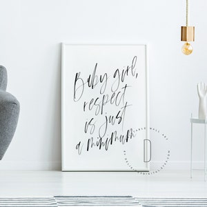Baby Girl Respect is Just a Minimum, Hip Hop Themed Bedroom Decor, Hip ...
