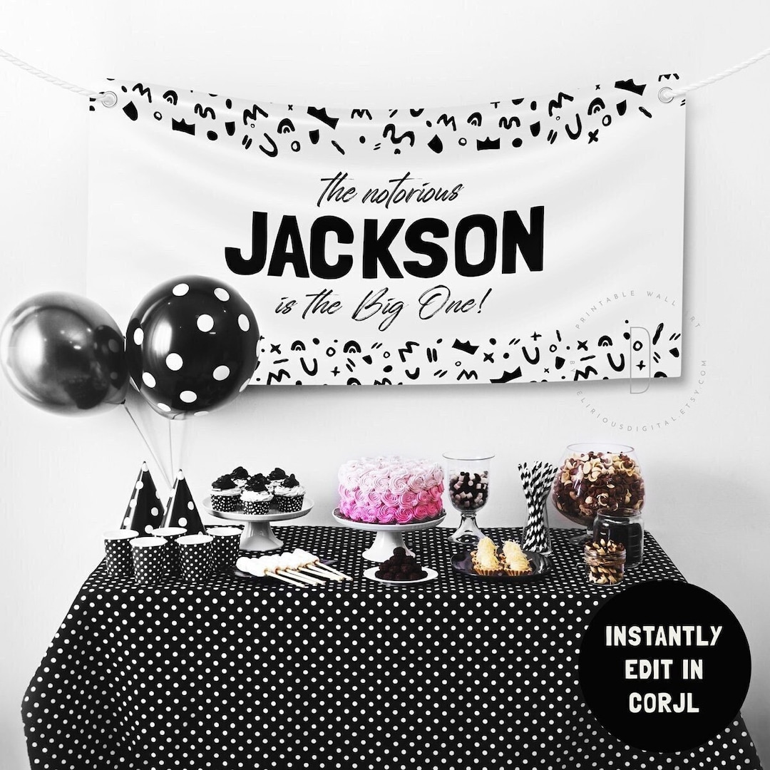 Notorious One Backdrop, the Big One Birthday Decoration, 90s Hip Hop ...