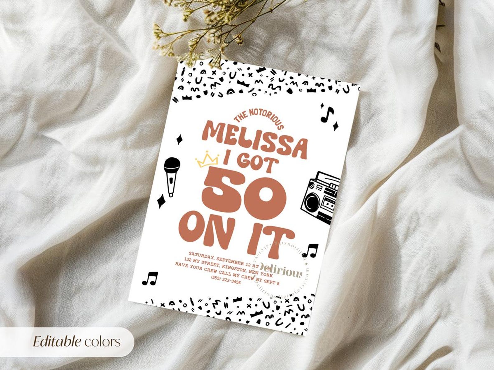 Hip-hop 50th Birthday Invitation Card, I Got 50 on It Theme, 90s Old ...