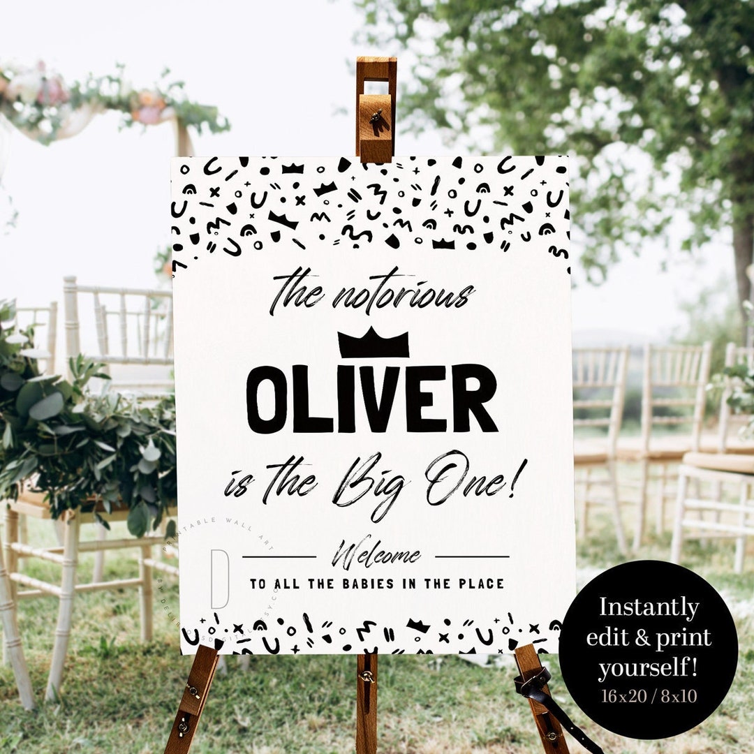 Editable Notorious One Welcome Sign Template, First Birthday Welcome ...