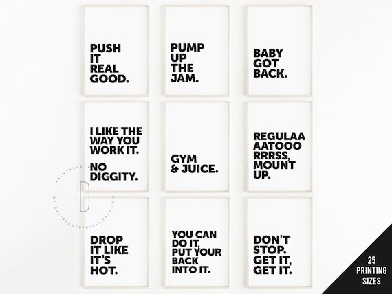 Home Gym Decor Bundle Hip Hop Wall Art for Gym Don't | Etsy