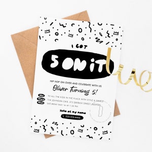 Editable Fifth Birthday Invitation, Boys Birthday Invite, I Got Five on ...